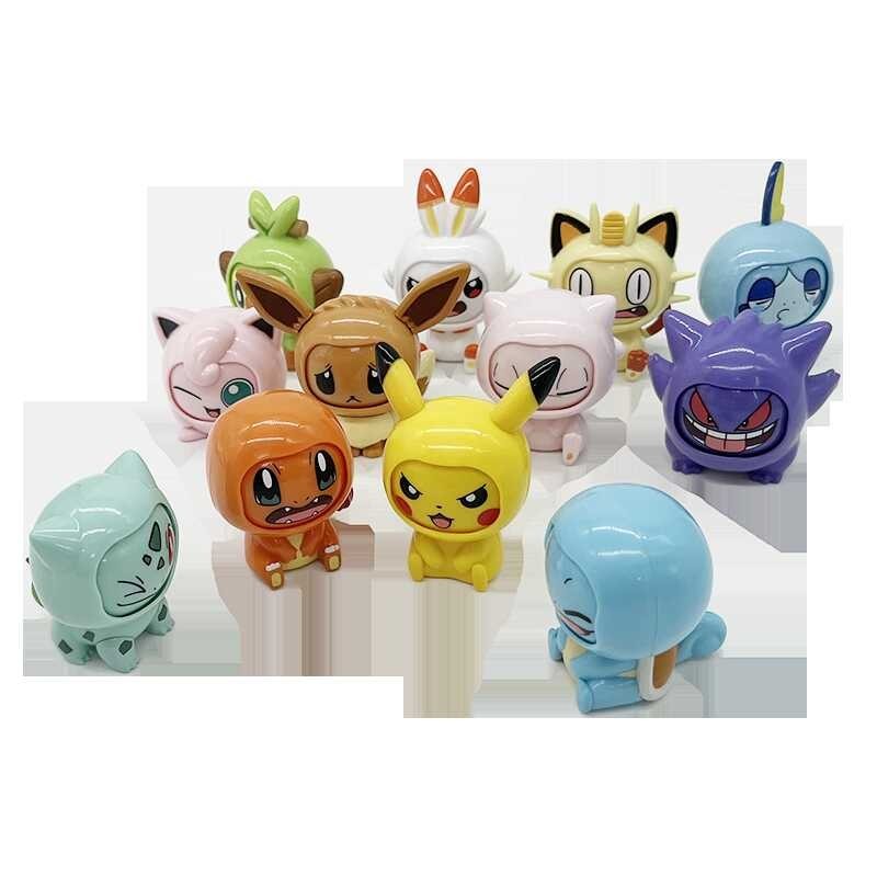 0Cd Anime Genuine Pikachu Bulbasaur Pokeball Model Set Eevee Gengar ...