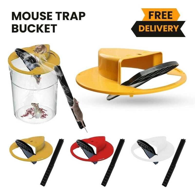 Mousetrap Lid Smart Flip Slide Bucket Catcher Reusable Rat Auto Reset ...