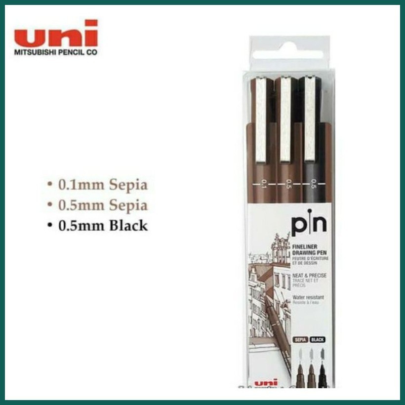 Uni Pin Technical Drawing Pen Fine Liner Set3/6/12 Uni-Ball Gel impact ...