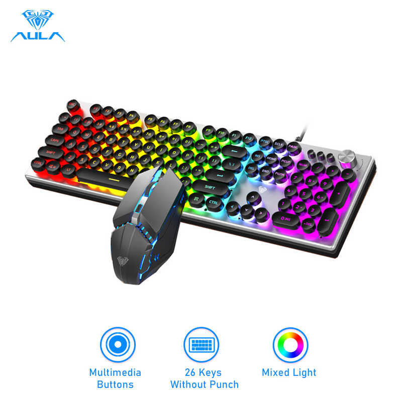 T200 Keyboard AULA At Gaming Mouse Combo Color Backlight Sa Multi ...