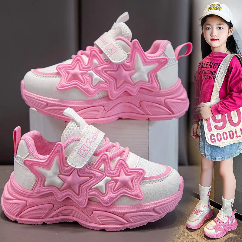 Girls Sports Shoes Spring Breathable Fashionable Sneakers Children ...