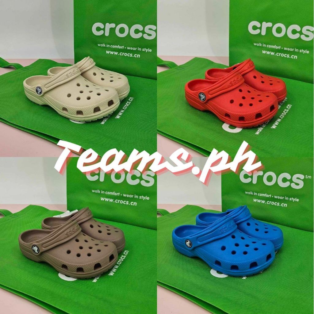Crocs Classic Clogs Sandals For Kids With Ecobag | Shopee Philippines