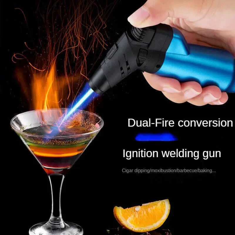 Torch gamit ang Safety Switch Windproof Refillable Spray Gun Lighter ...