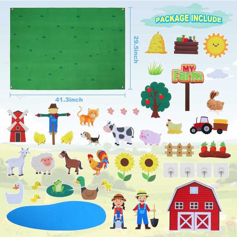 Felt 750 Story Board Set Ang Laruan Para Sa Mga Bata Farm Animals ...