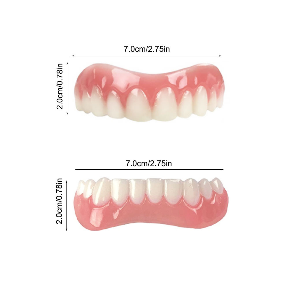 Silicone Upper/Lower False Teeth Perfect Laugh Veneers Dentures Paste ...
