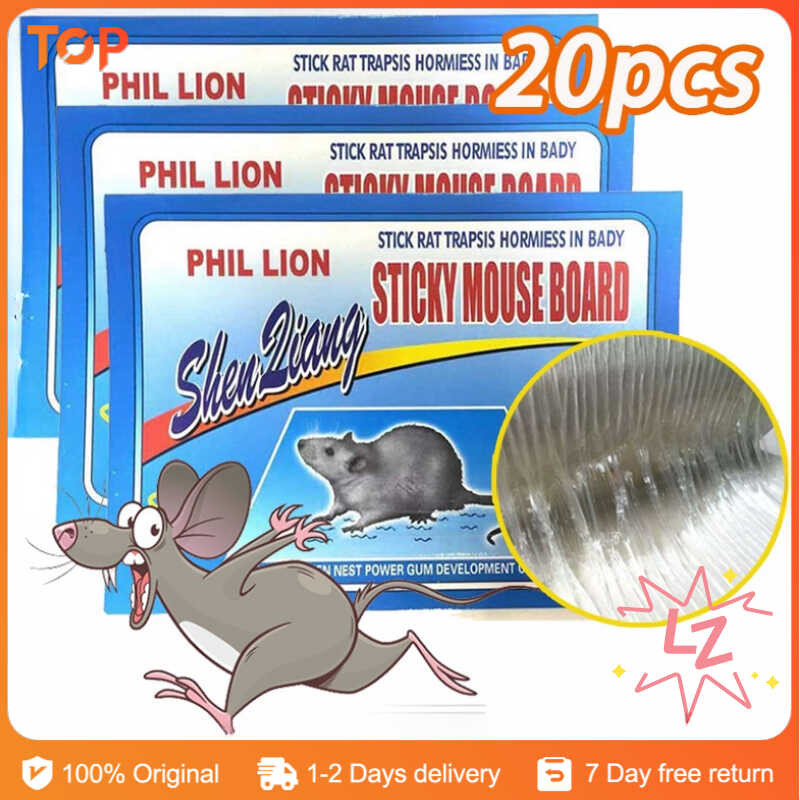 20Pcs Mice Rodent Super Stick Traps Book Rat Sticky Gum Board Bait Trap ...