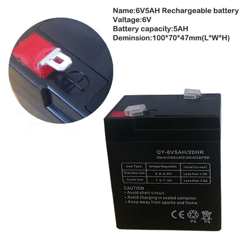 6V 5Ah Φ Storage Batteries 6V5ah 4Ah Lead Acid Rechargeable Batteries ...