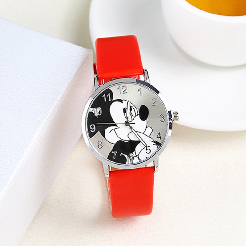 Watch, Cute Mickey Cartoon Children's Watch, Mickey Mouse PU Belt ...