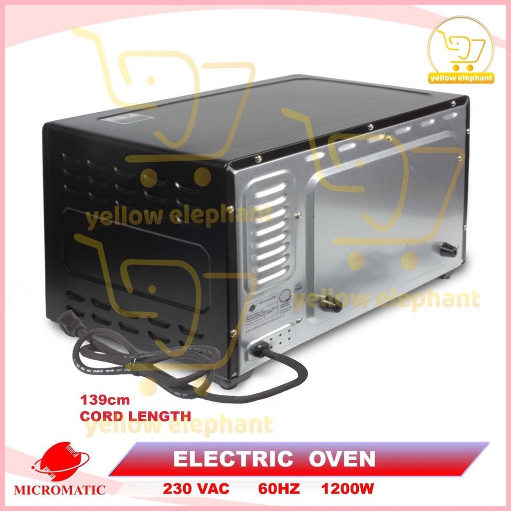 Micromatic Electric Oven 19 Liters 1200W Counter Top Oven - Yellow ...