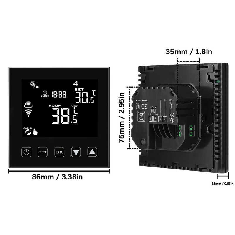 WIFI Smart Digital Control Temperature Electric Thermostat Switch Thermometer Sensor LCD Floor ...