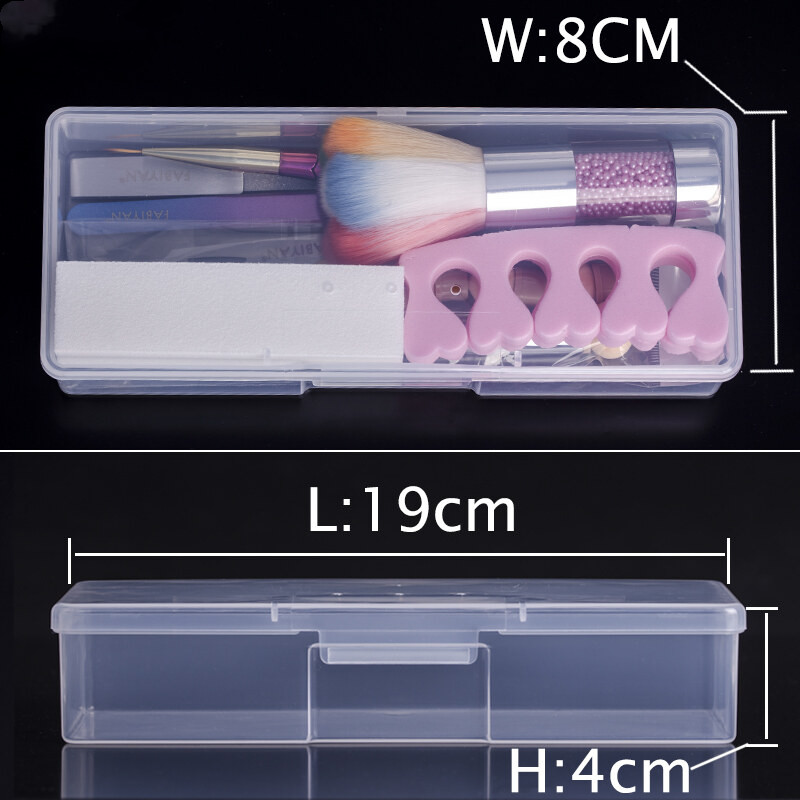 Double Layer Nail Art Tool Storage Case Nail Pen Nail File Nail Clipper ...