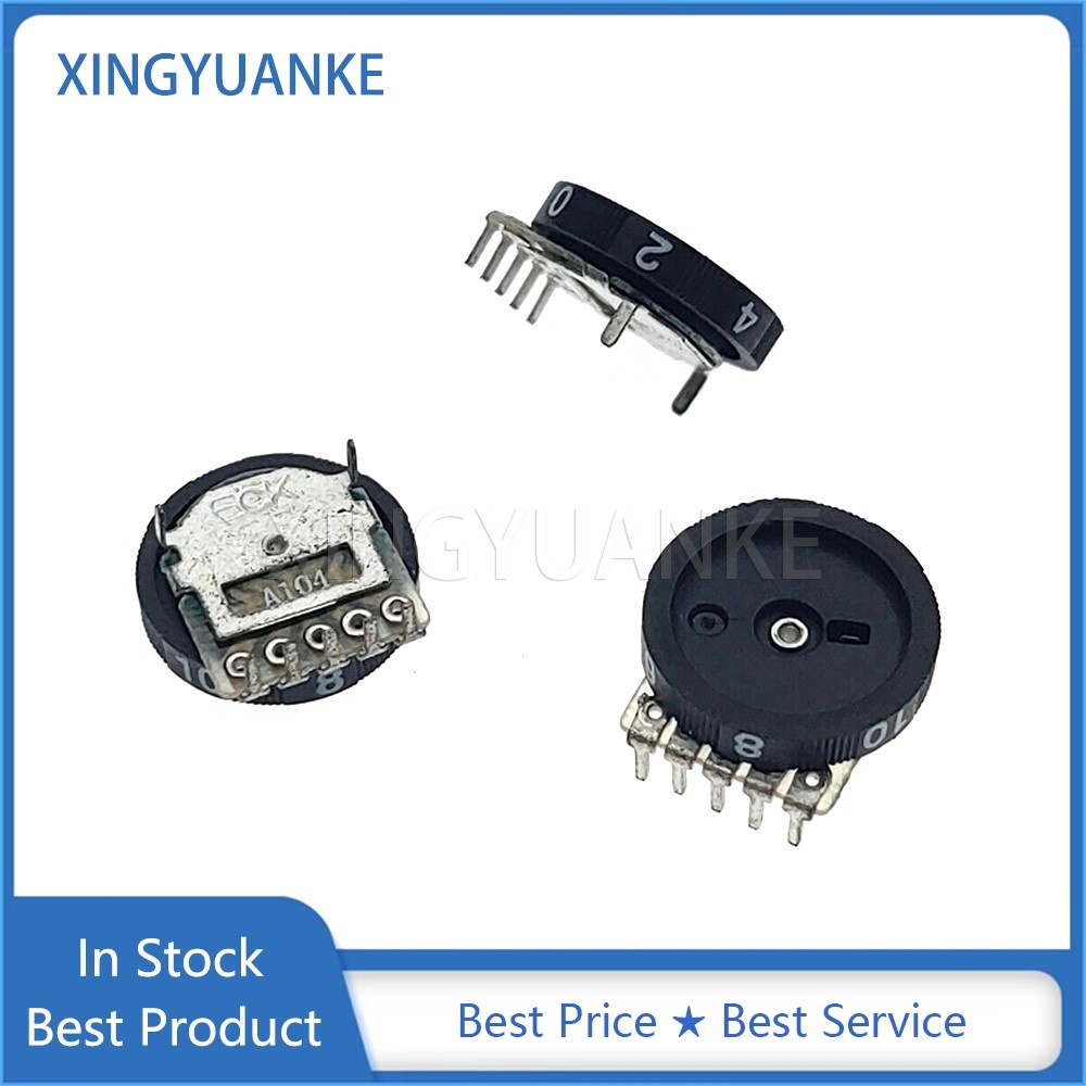 10Pcs/lot 14*2.8MM Double Gear Dial Potentiometer A100K A104 Volume ...