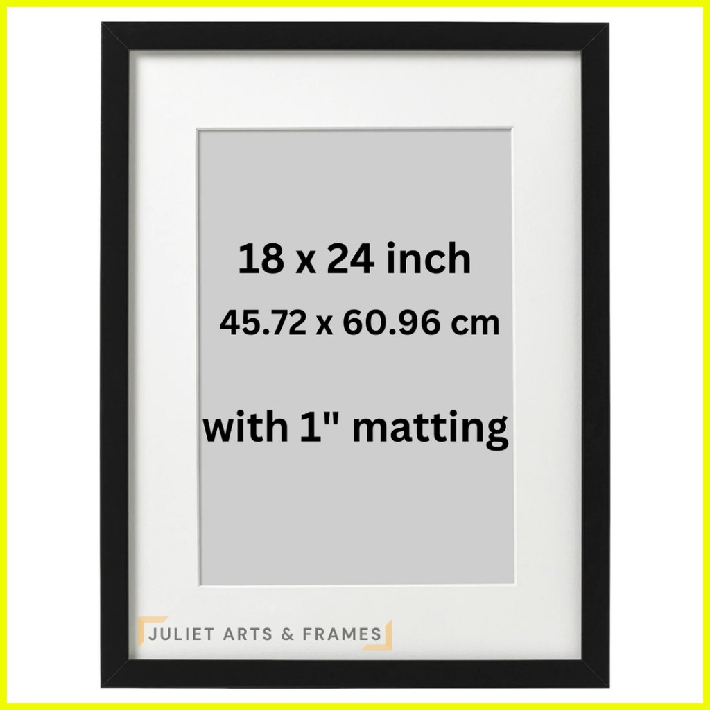 ☪ 18 x 24 inch FRAME with 1 inch MATTING - WALL DECOR (HALF INCH FRAMES ...
