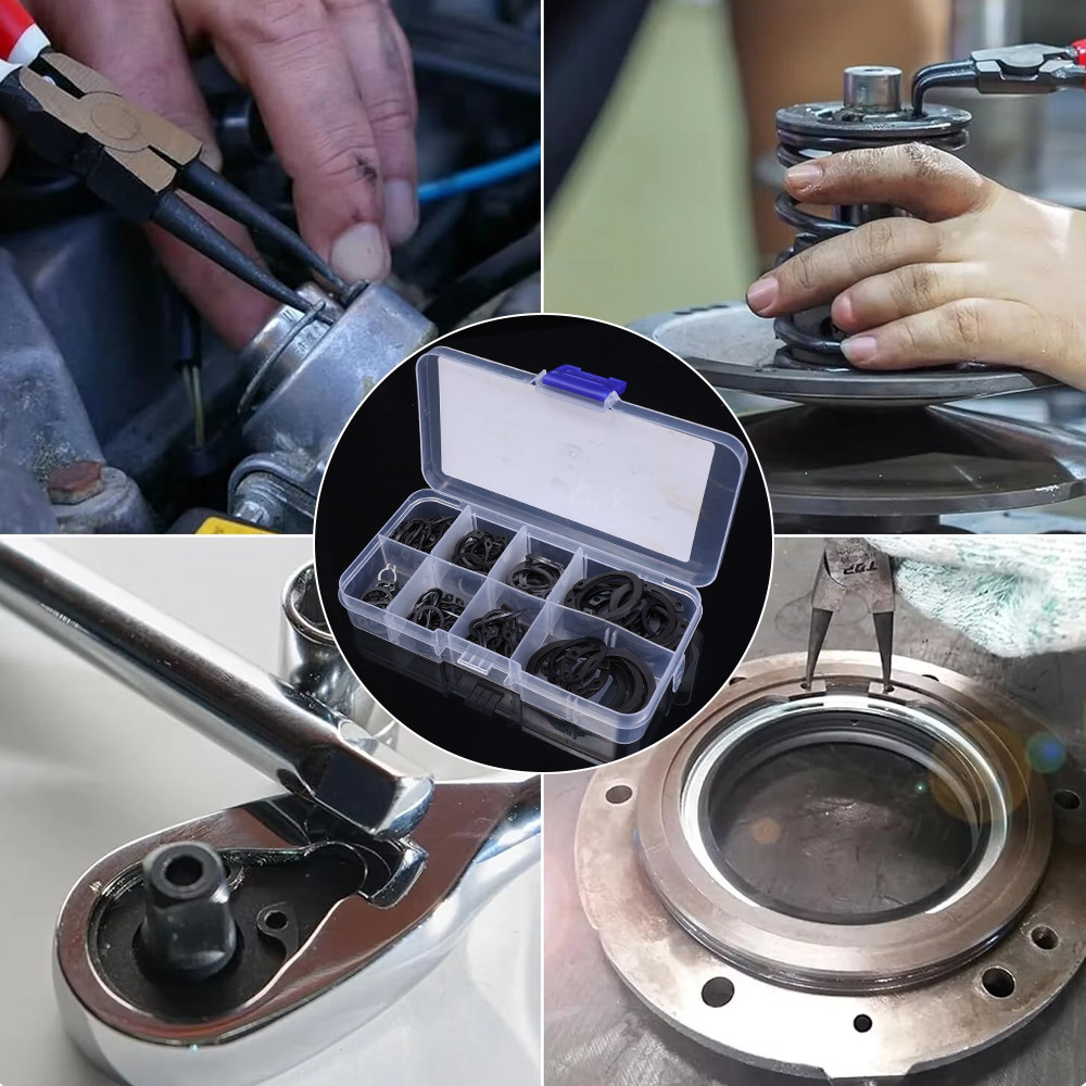 160 Pcs/ Kit Portable Mechanical Circlip Snap Fixing C-type Gasket ...