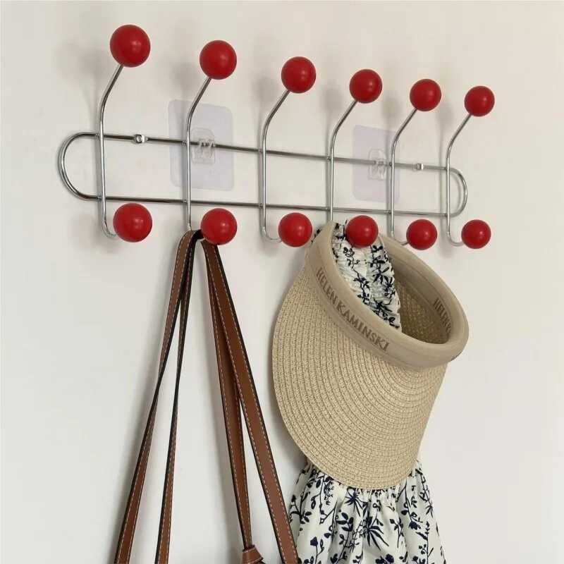 Hall Entrance Wall Coat Rac Bedroom Clothing Storage Hanger Rack Hoo ...