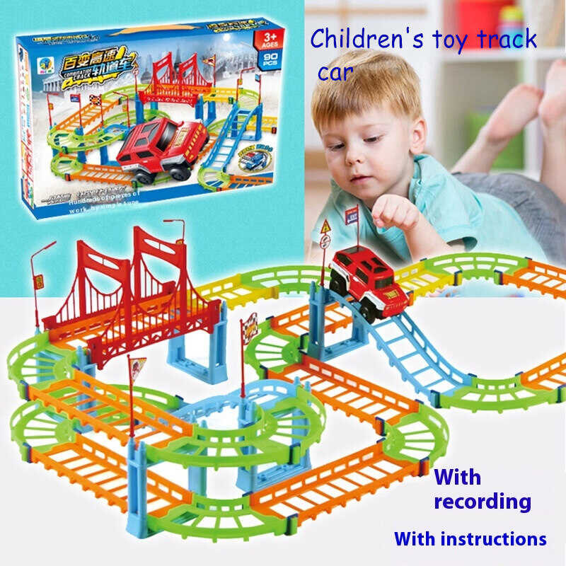 Double-Layer Electric Puzzle Children's Versatile Racing Assembly Track ...