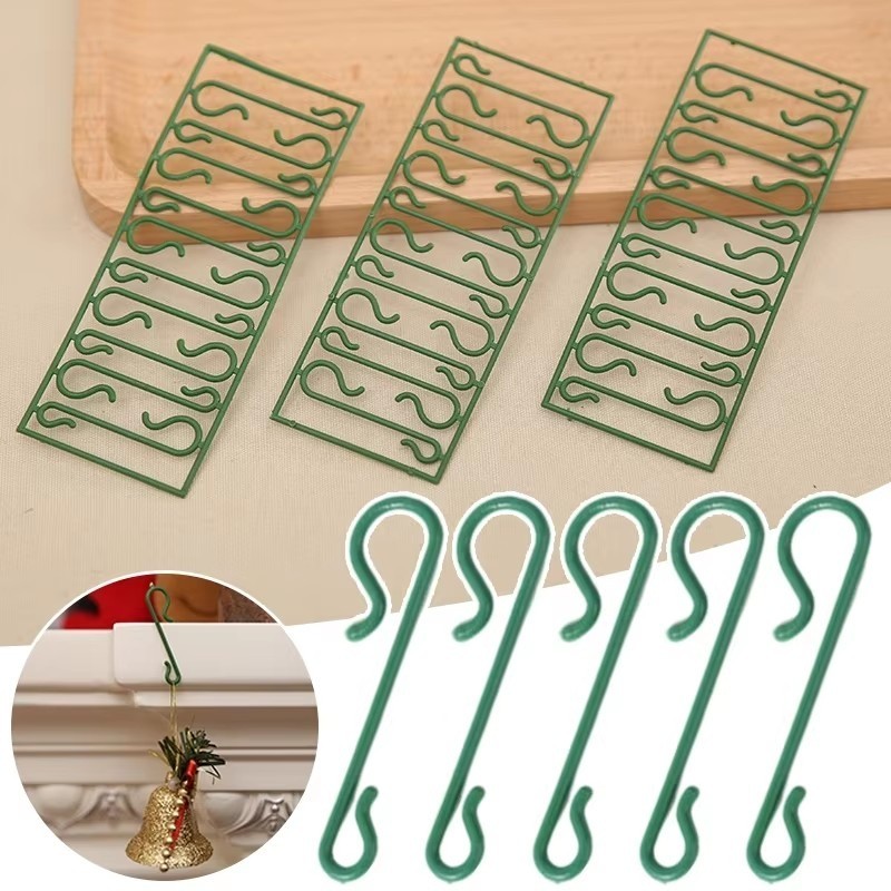 50Pcs 4cm Christmas Ornament S-Shaped Plastic Hooks Xmas Tree Ball ...