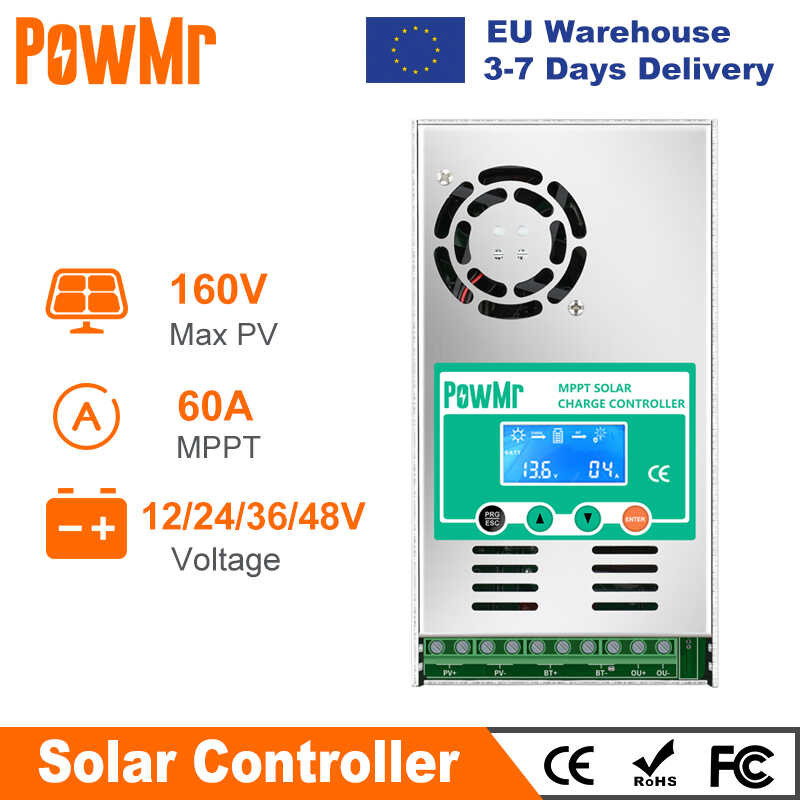Powmr MPPT 60A Charge Controller Solar Panel Regulator 12V 24V 36V 48V ...