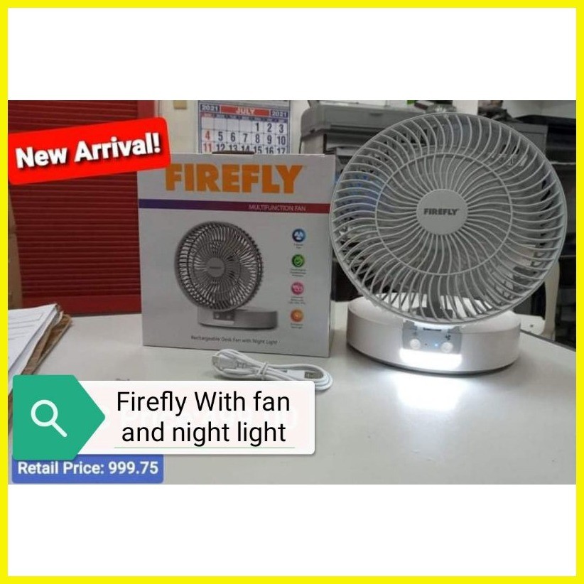 Original Firefly Rechargeable Electric Desk Fan With Night Emergency ...