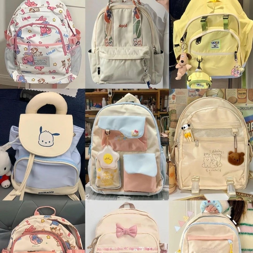 Cute Plush Sanrio Backpack KT School Bag Student Helloki Pudding Korean ...