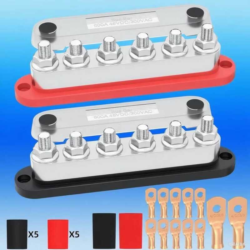 Cooper 48V DC 600A 6 Stud Ground Battery Distribution Block Busbar Box ...
