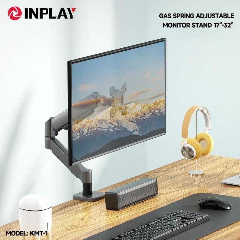 Inplay Kmt-1 Single Monitor Mount Gas Spring Arm 360 Degree Rotation ...