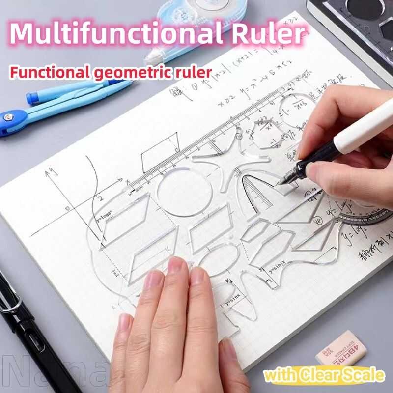 Multifunctional Student Soft Transparent Geometric Function Ruler ...