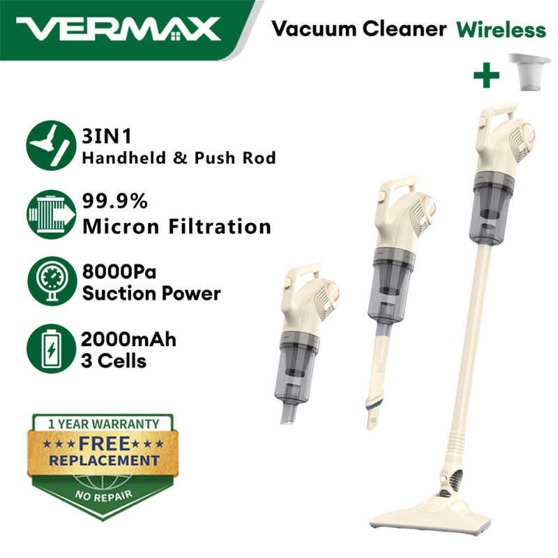 Vermax Cordless 3 Upgraded 2 In 1 Brush Handheld Vacuum Cleaner Ultra ...