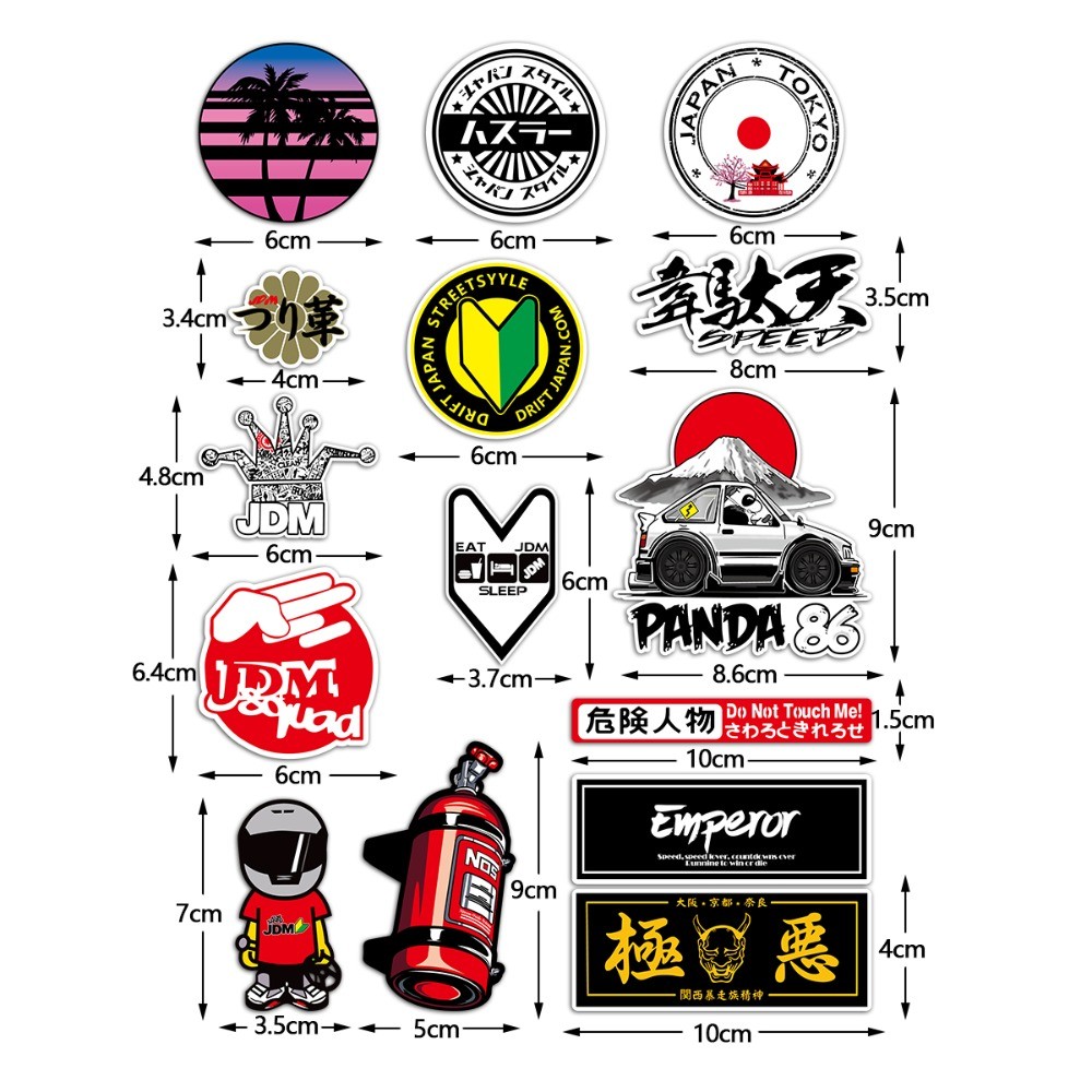 JDM Motorcycle Sticker SPEED HUNTERS SBK JDM POWER Reflective ...