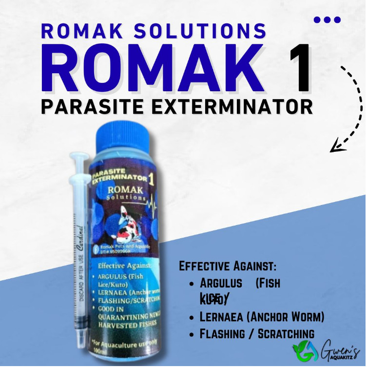ROMAK SOLUTIONS Fish Parasite Exterminator & Health Booster-Fish Lice ...
