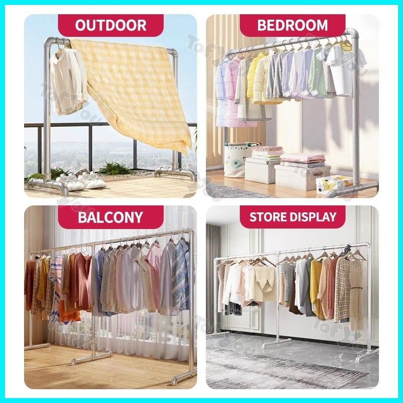 300cm Hanger Rack for Clothes Drying Rack Dormitory hanger clothesline ...