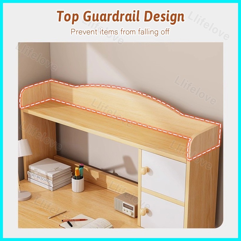 100CM Computer Desk Study Desk With Bookshelf Desk With Shelf Student ...