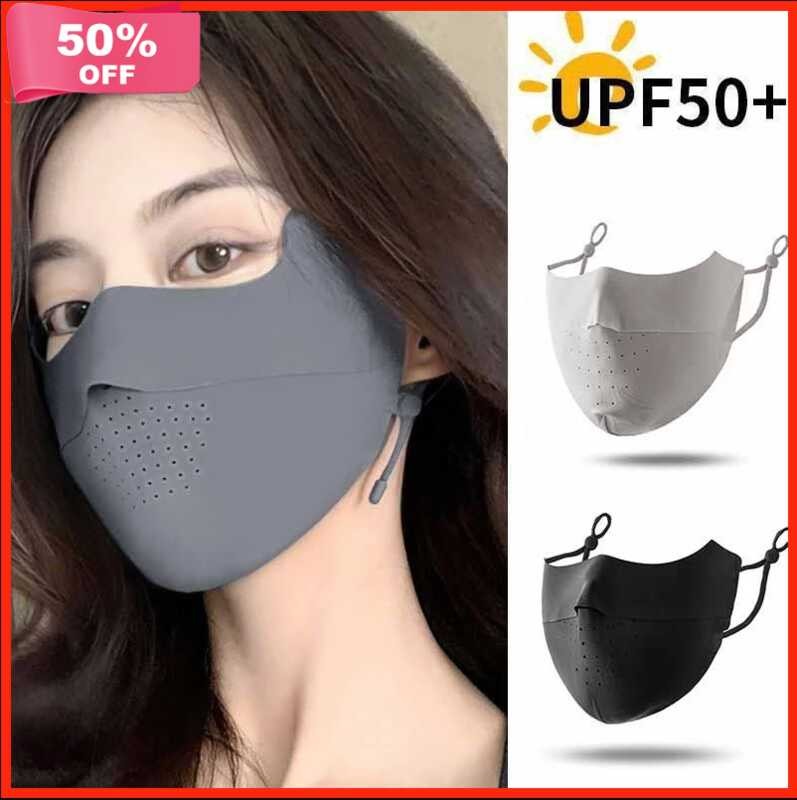 Ultra Thin Breathable Full Uv Protection Reusable Face Ice Silk Sun ...
