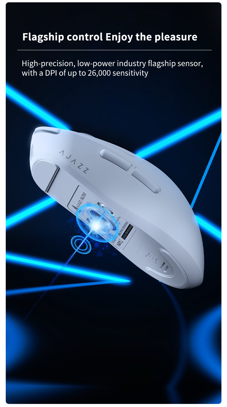 AJAZZ AJ199 MAX PAW3395 1K Wireless Gamer Mouse 3-mode 2.4G 51g Lightweight Wired 26000DPI ...