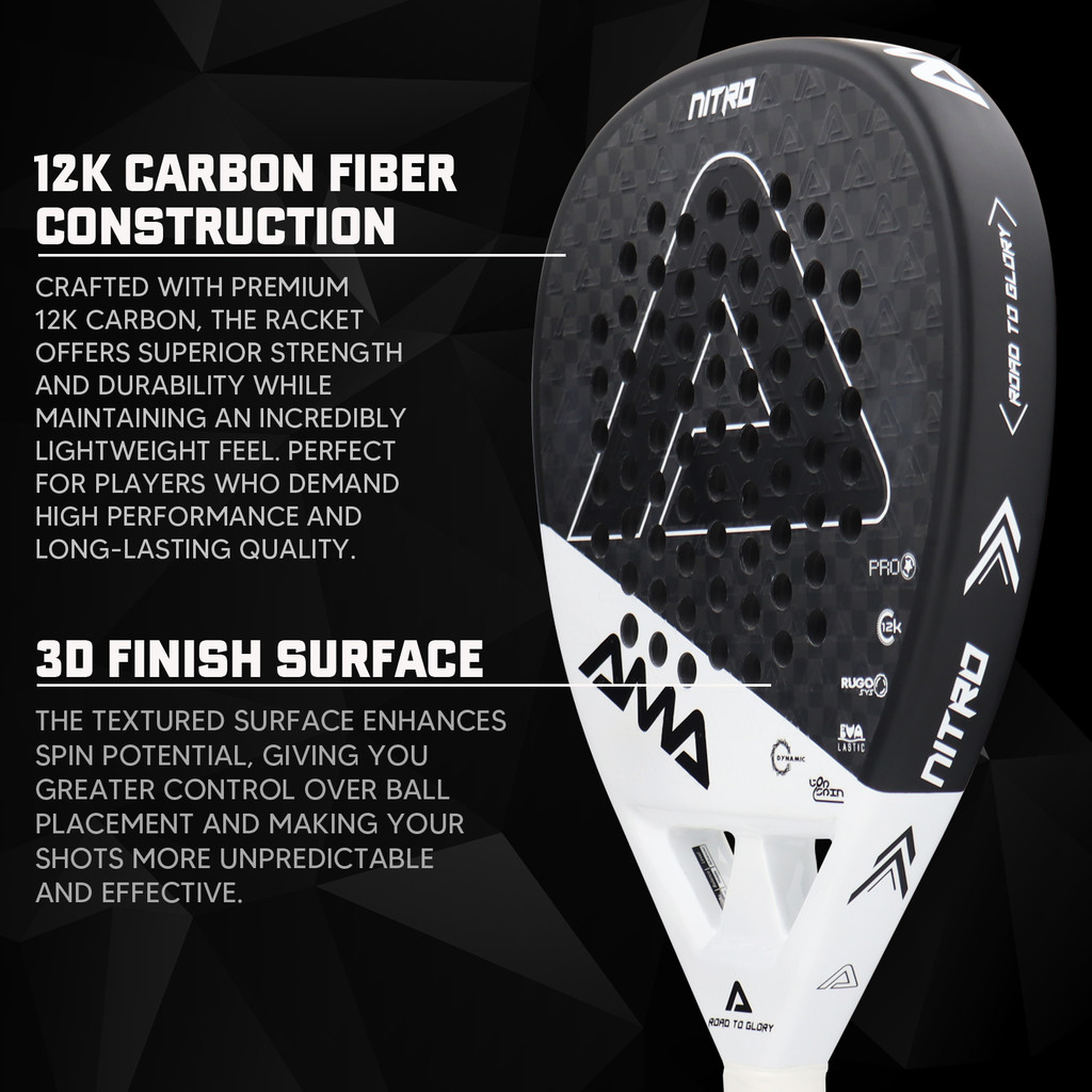 Amasport 12K Carbon Fiber Padel Racket,EVA Foam Core,Delivers ...