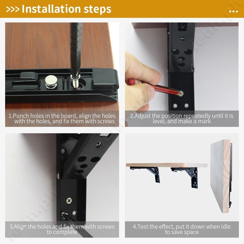 2PCS Hanging Angle Bracket Stainless Steel Foldable Wall Organizer ...