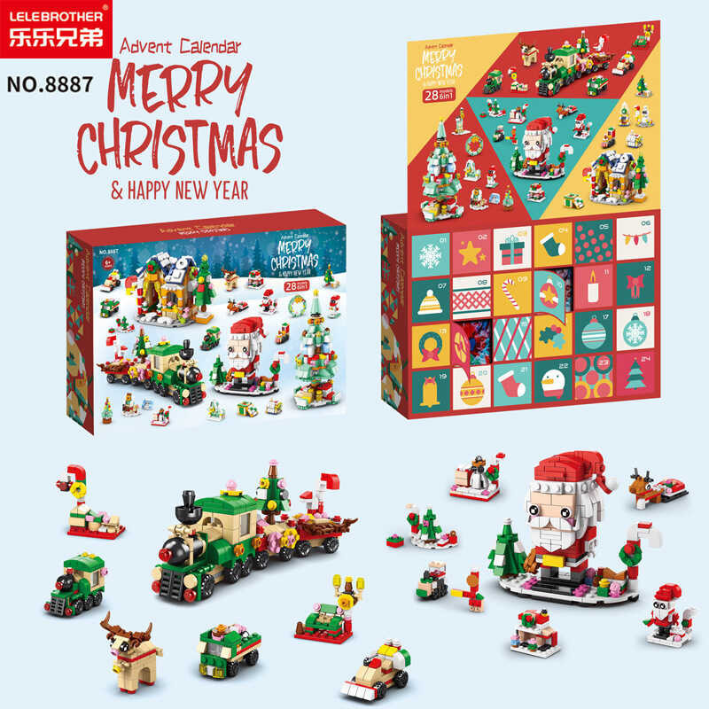 7E Compatible With LEGO 24 Countdown Surprise Blind Box Christmas Tree ...