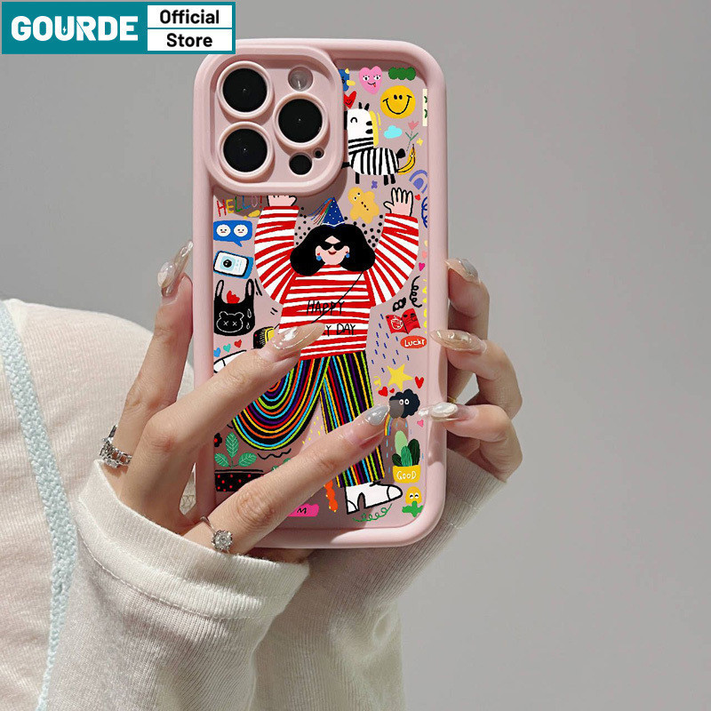 Gourde Funny Cute Casing Weird Girl Pattern Phone Case for Iphone 15 14 ...