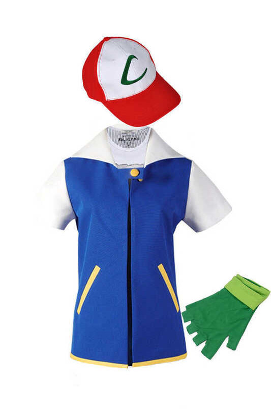 Blue Anime Jacket Men Cosplay Costume Boys · Ash Ketchum For Halloween ...