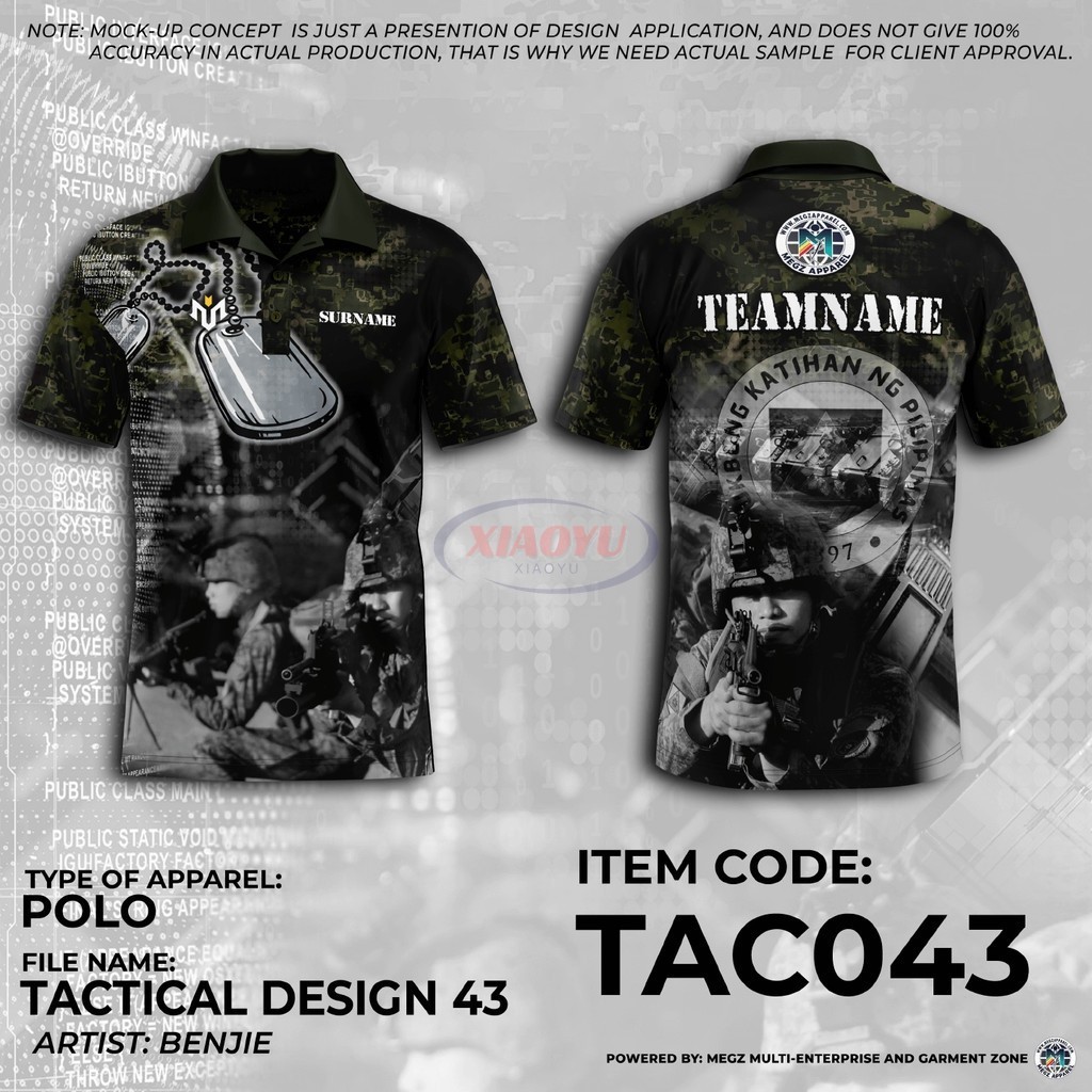 TAC043 Tactical Polo Shirt High Quality Customize Full Sublimation ...