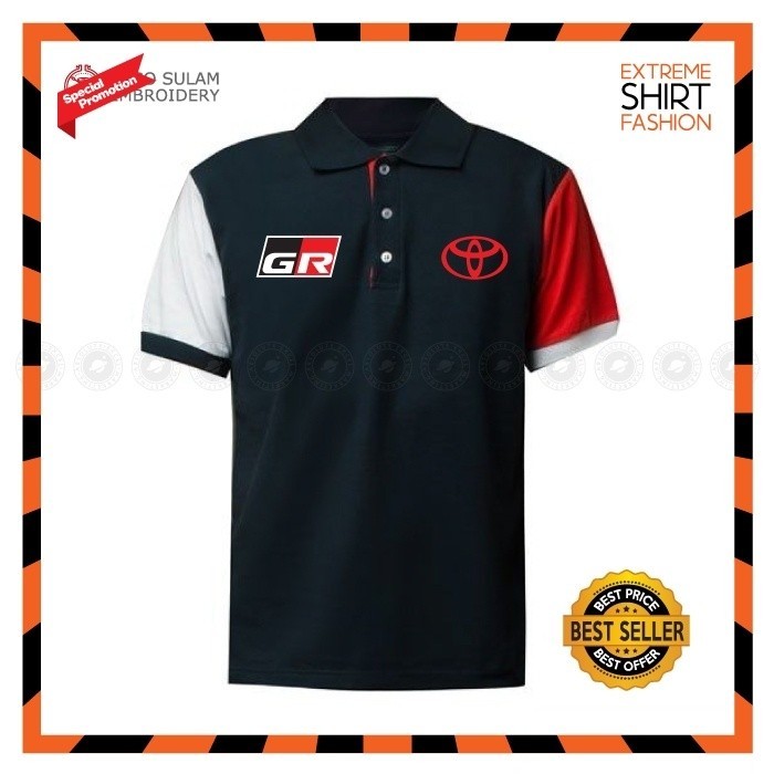 G Polo T Shirt Sulam Toyota GR Gazoo Racing Sport Yaris Rally TRD Baju ...