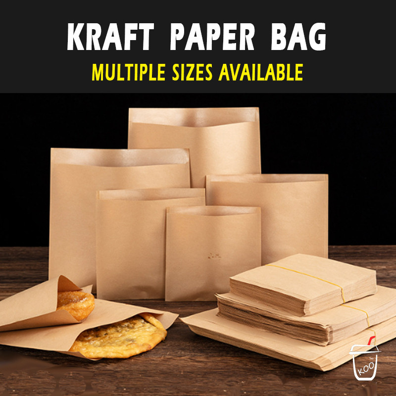 100pcs Kraft Paper Sandwich Donuts Bag Disposable Snack Pancake ...