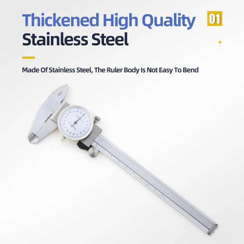 Metal Vernier Caliper With Dial Indicator Micrometer Stainless/Carbon ...