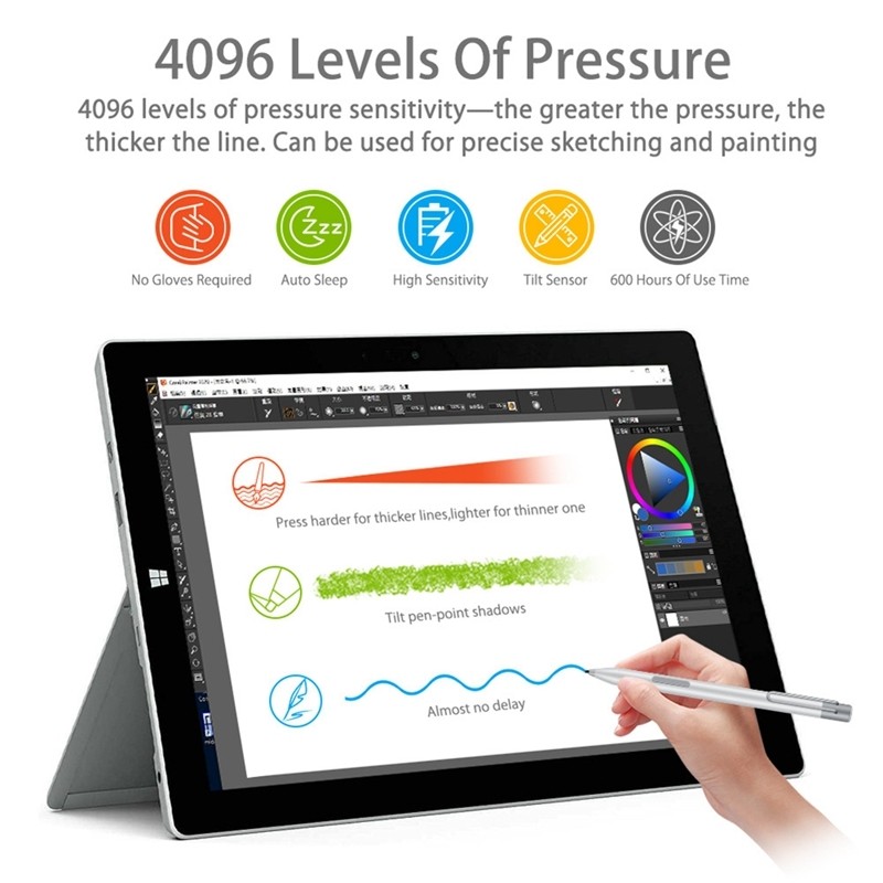 For Surface Stylus Go Pro7/6/5/4/3 Electronic Pen 4096 Levels Of ...
