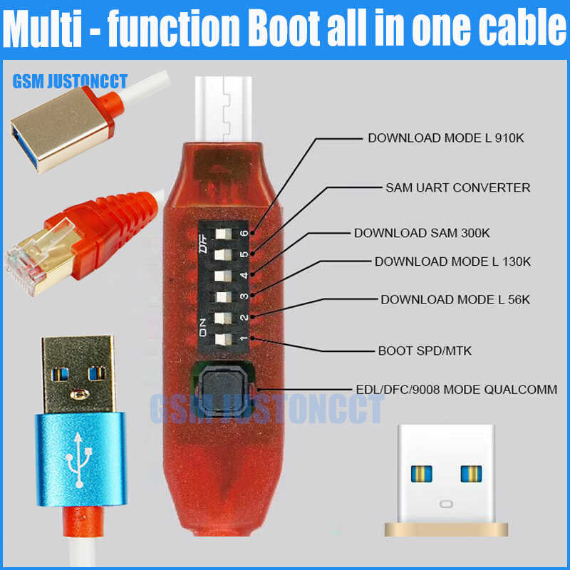 (EASY SWITCHING) Micro USB RJ45 All In One Multifunction Boot Edl Cable ...