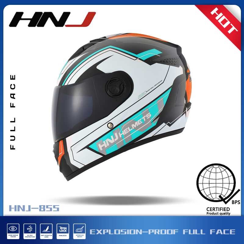 HNJ 855 Motorcycles Full Face Helmet For Motor Riding Gear Safety 3 ...