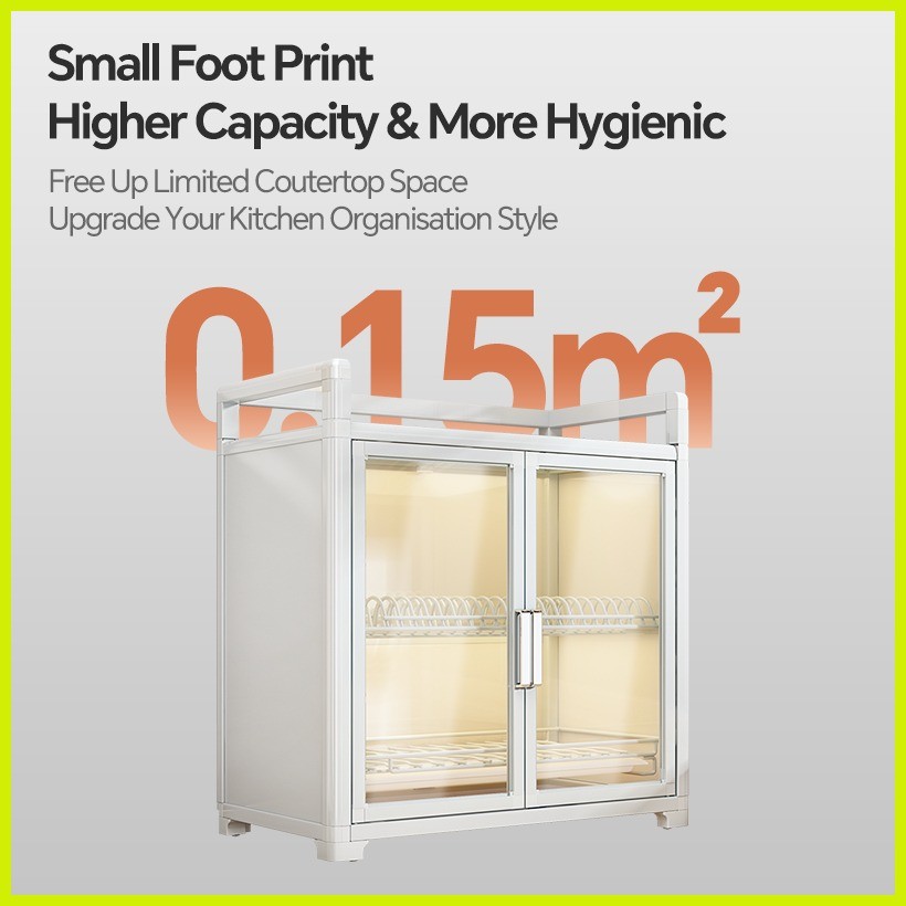 HD Glass Door] Lagayan Ng Plato/ Aesthetic Dish Drainer With Cover ...