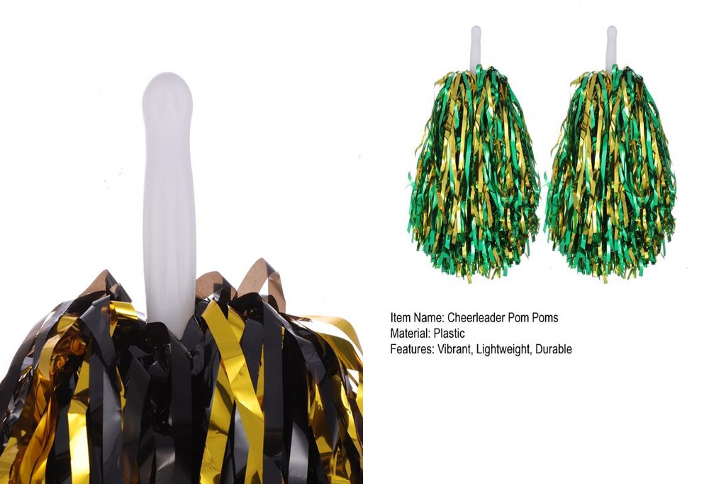 Greenbox Lightweight Cheer Pom Poms Shiny Metallic Cheerleader Pom Poms ...