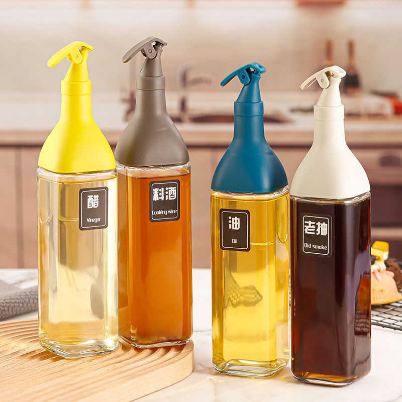 500Ml Glass Oil Dispenser Sauce Bottle Condiments Container | Shopee ...
