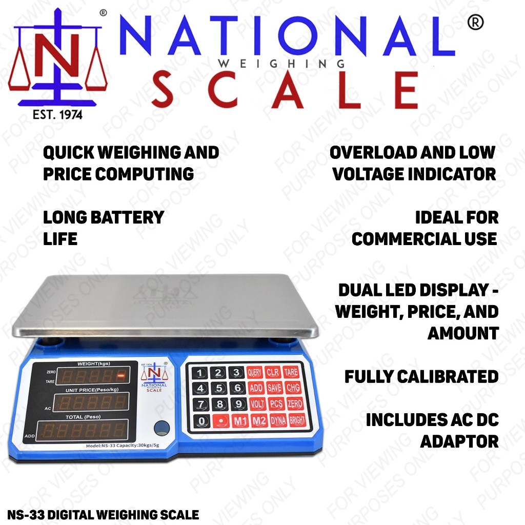 National Scale Brand 30kg Digital Price Computing Scale (NS-33 ...